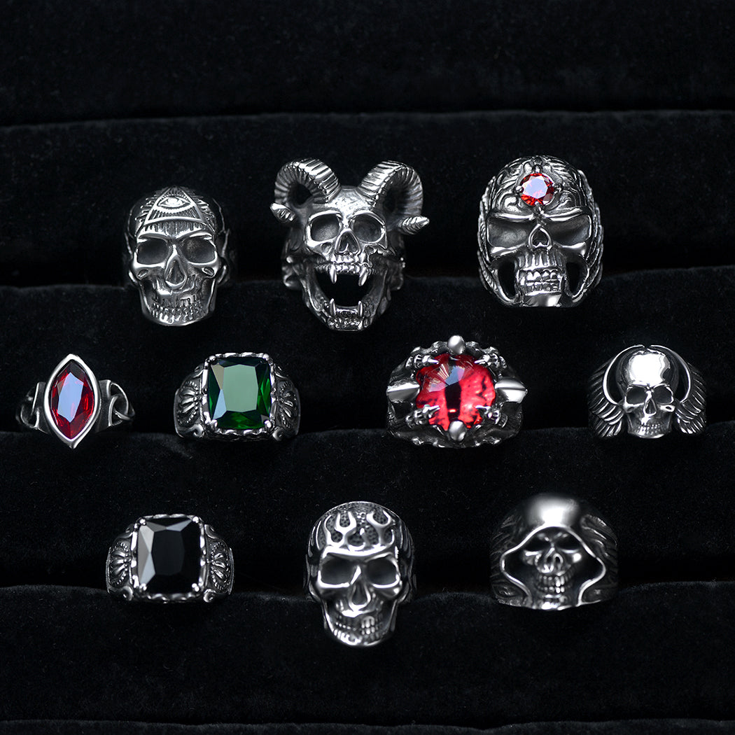 Gothic & Viking Rings for Men | Skull & Dragon Designs – FaithHeart Jewelry