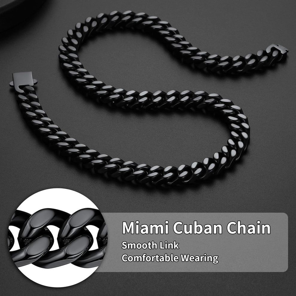 9MM Miami Cuban Chain & Bracelet Jewelry Set for Men – FaithHeart Jewelry