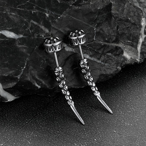 Viking Fang Earrings for Men | Rune Design – FaithHeart Jewelry