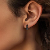 Chunky Chain Huggie Hoop Earrings For Men in Sterling Silver ...