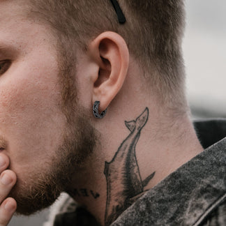 Chunky Chain Huggie Hoop Earrings For Men in Sterling Silver ...