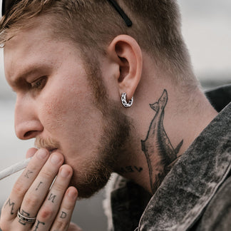 Chunky Chain Hoop Earrings For Men in Sterling Silver – FaithHeart Jewelry