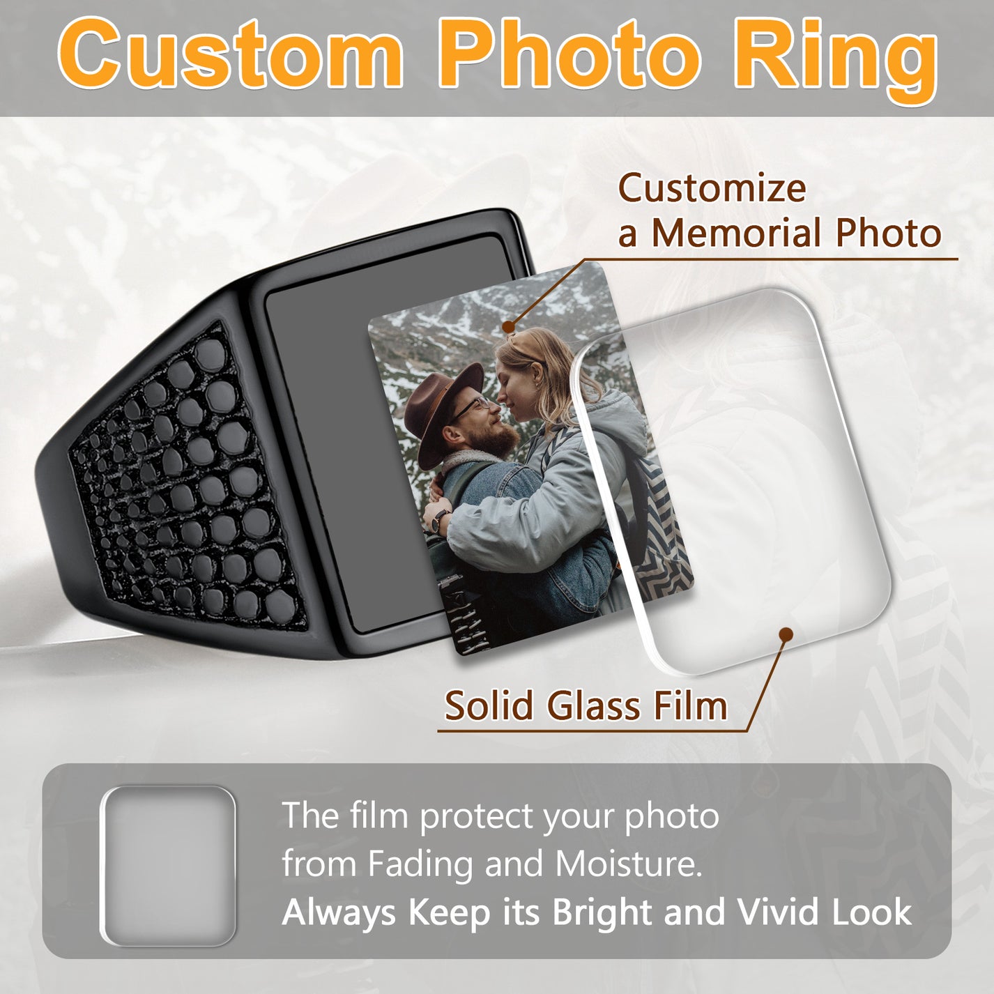 Men's Custom Photo Ring | Engraved Signet – FaithHeart Jewelry