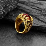Gothic Dragon Teeth Red Evil Eyes Ring – FaithHeart Jewelry