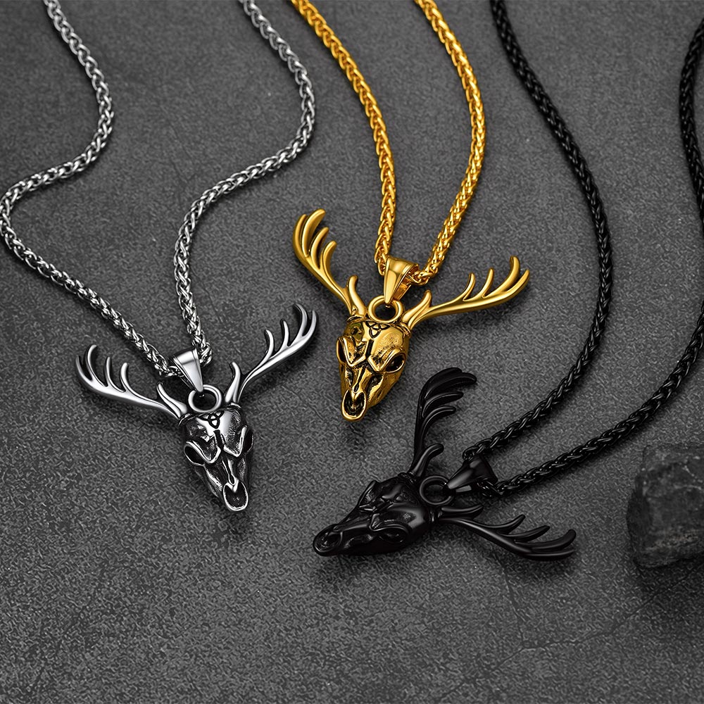 Viking Deer Head Necklace | Celtic Knot Pendant – FaithHeart Jewelry