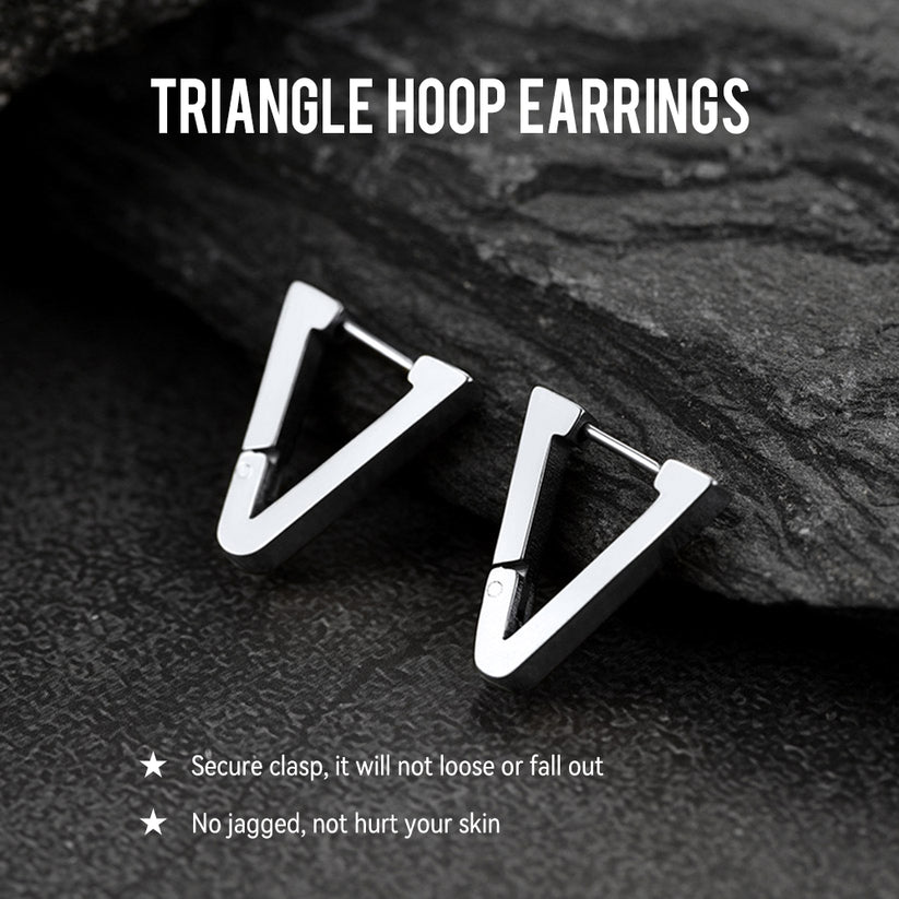 Triangle Hoop Earrings | Stainless Steel – FaithHeart Jewelry