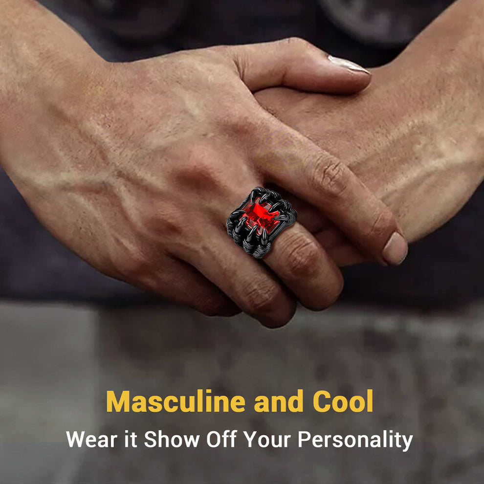 Dragon Claw Ring | Stainless Steel Gemstone for Men – FaithHeart Jewelry