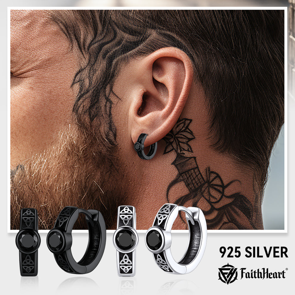 Men's Black Onyx Celtic Knot Earrings – FaithHeart Jewelry