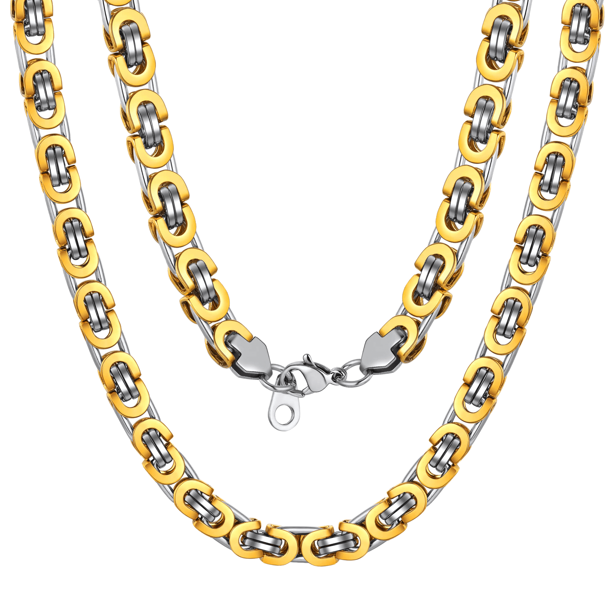 Flat Byzantine Chain Link Necklace for Men, 18''-30'' Length ...