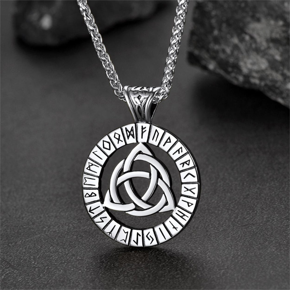 Viking Celtic Knot Rune Necklace Norse Necklace for Men with Chain 22'# ...