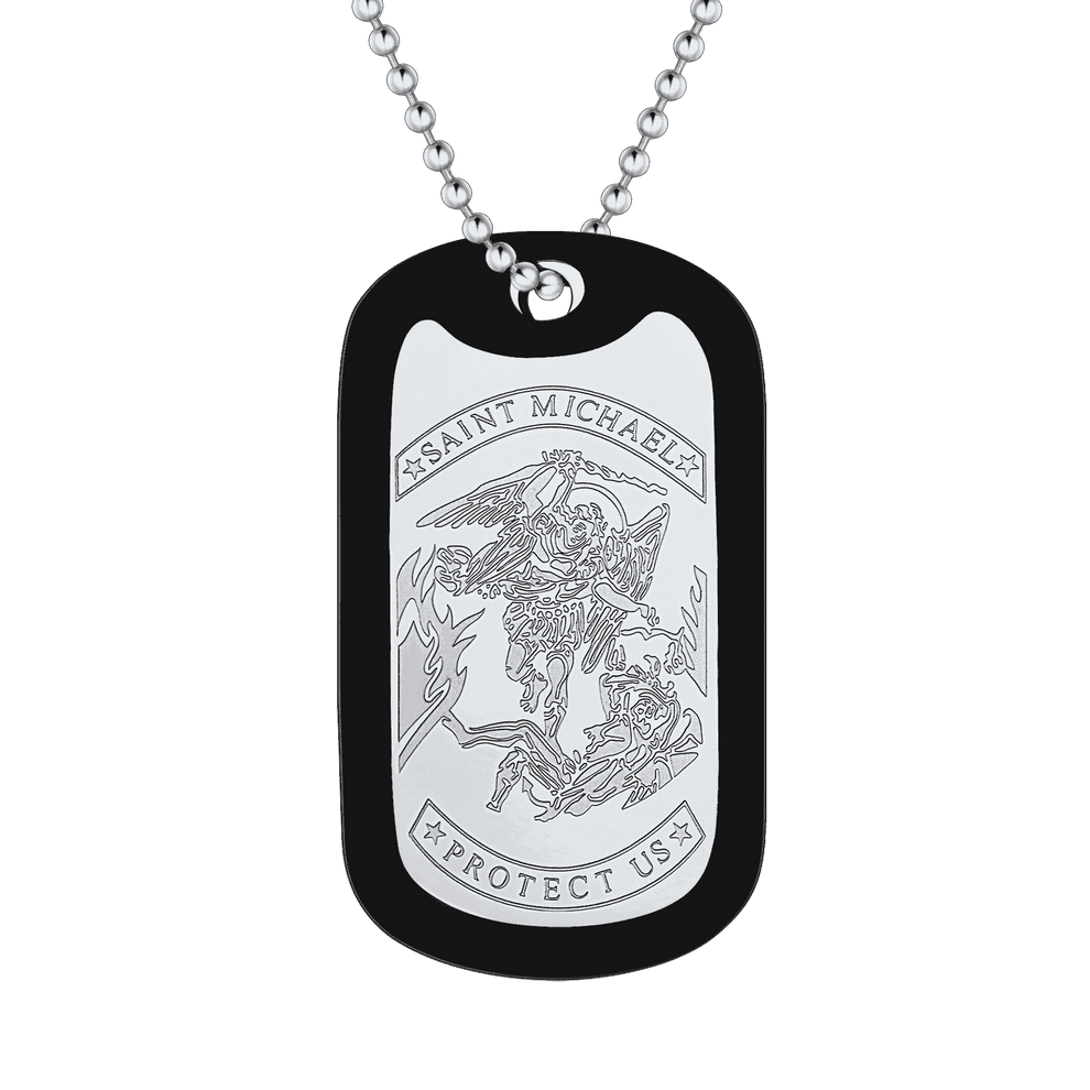 Saint Michael Dog Tag Necklace | Engraved | Men's Gift – FaithHeart Jewelry