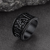 Norse Viking Ring Rune Valknut Ring for Men Stainless Steel, Size 7-14 ...