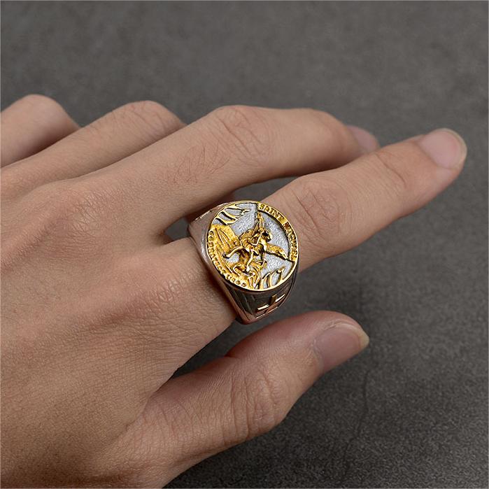 St. Michael Ring for Men | Stainless Steel – FaithHeart Jewelry