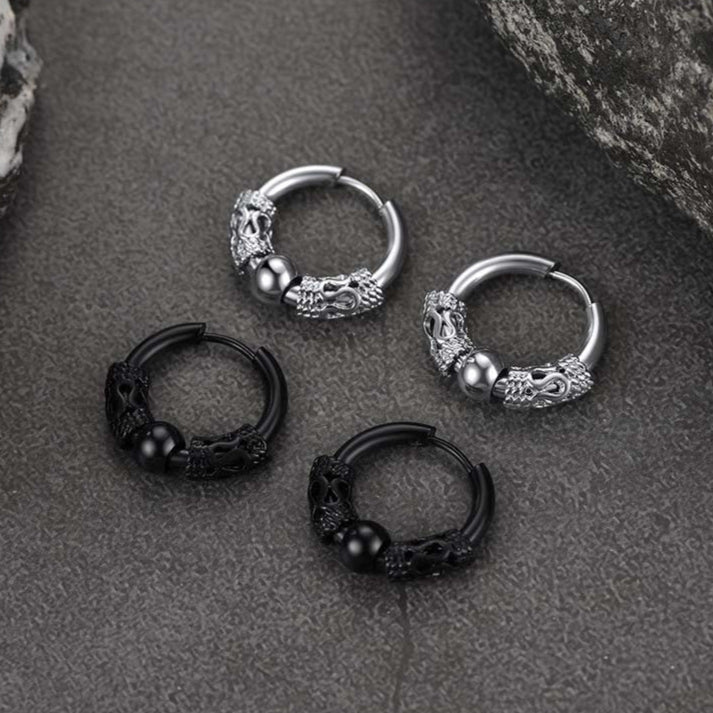 Dragon Hoop Earrings for Men | Gothic Punk – FaithHeart Jewelry