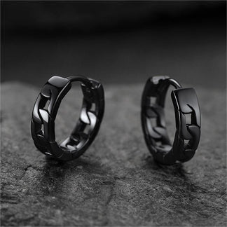 Chunky Chain Hoop Earrings For Men in Sterling Silver – FaithHeart Jewelry