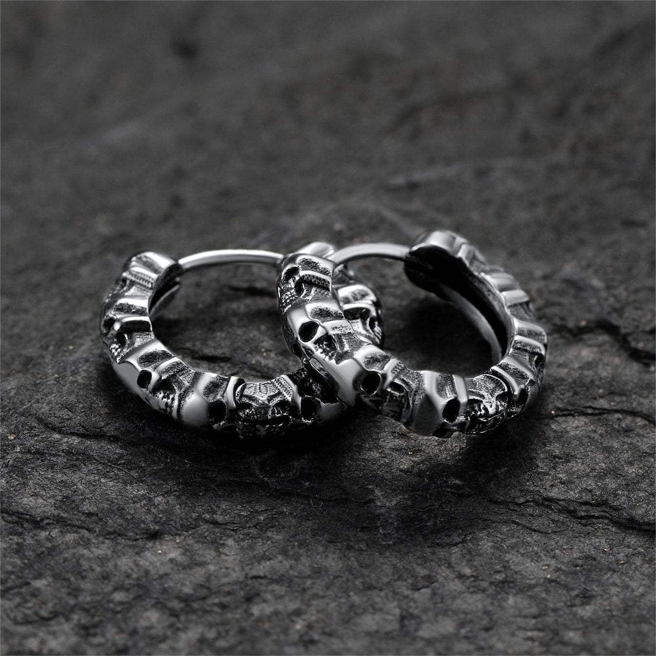 Halloween Skull Huggie Hoop Earrings For Men Women – FaithHeart Jewelry