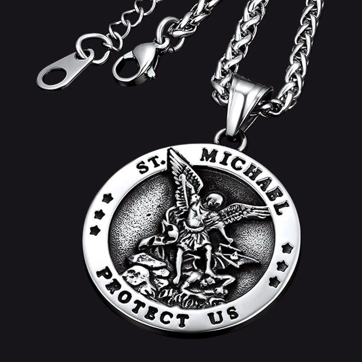 Saint Micheal Medal Pendant Necklace St Micheal Jewelry – FaithHeart ...