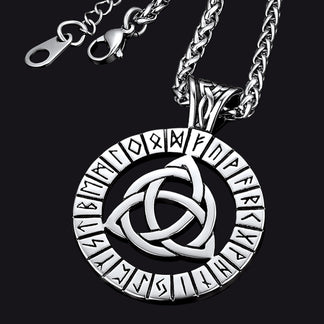 Celtic Knot Necklace with Viking Runes | Men's Gift – FaithHeart Jewelry