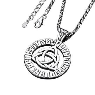 Viking Celtic Knot Rune Necklace Norse Necklace for Men with Chain 22 ...