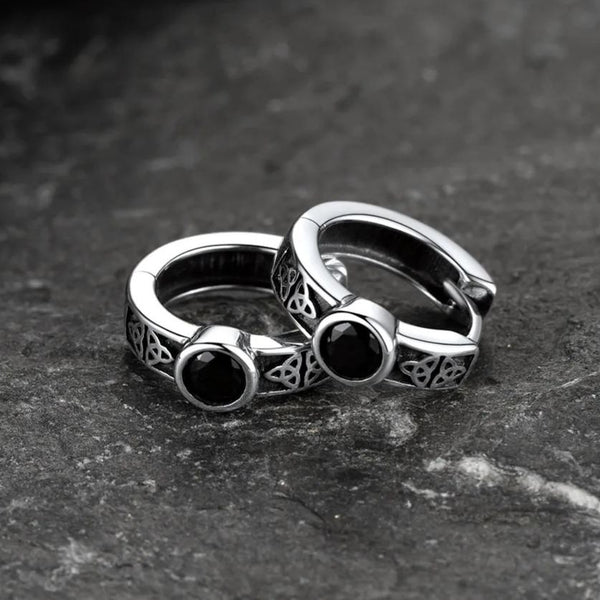 Men's Black Onyx Celtic Knot Earrings – FaithHeart Jewelry